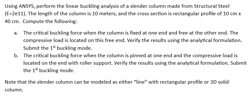 Solved The topic is Finite Element Analysis, ANSYS software | Chegg.com