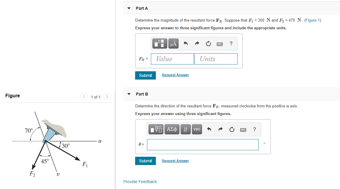 Solved Part A Determine the magnitude of the resultant force | Chegg.com