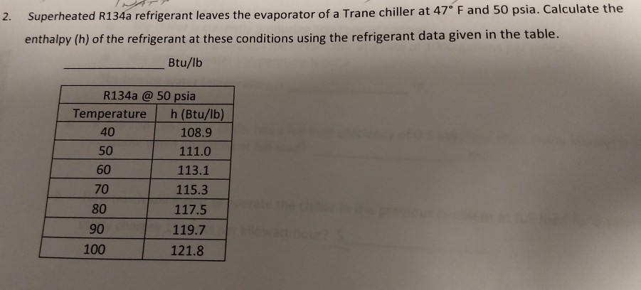 Solved Superheated R134a refrigerant leaves the evaporator | Chegg.com