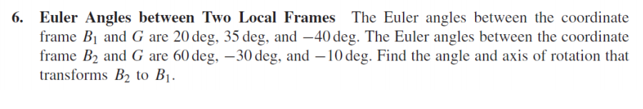 6. Euler Angles between Two Local Frames The Euler | Chegg.com
