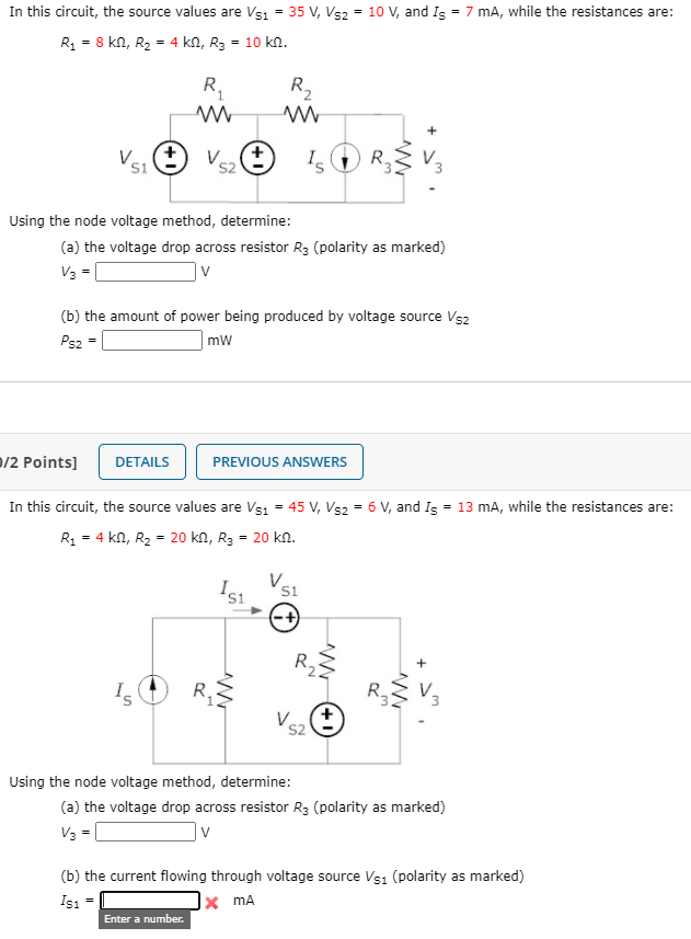 Solved In this circuit, the source values are Vs1 = 35 V, | Chegg.com