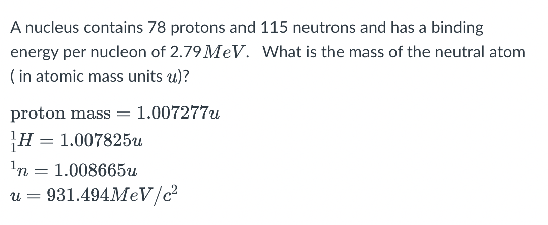 Solved A nucleus contains 78 protons and 115 neutrons and | Chegg.com