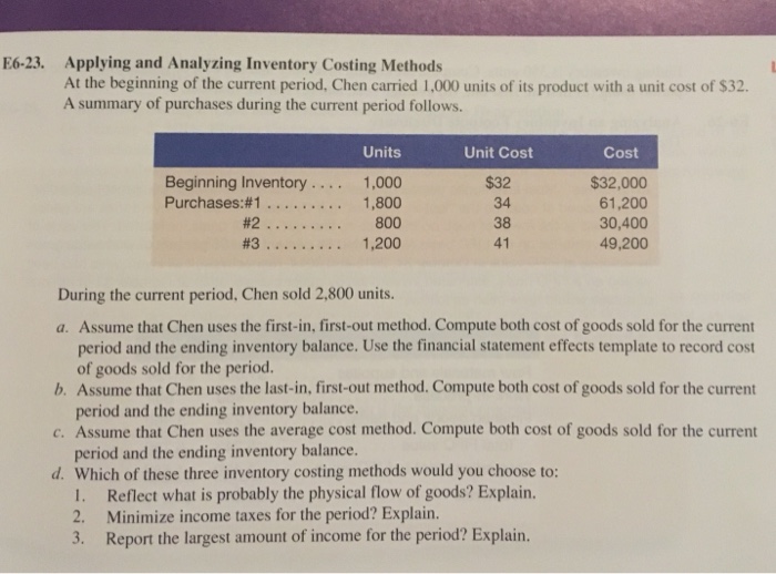 Solved Applying and Analyzing Inventory Costing Methods At | Chegg.com