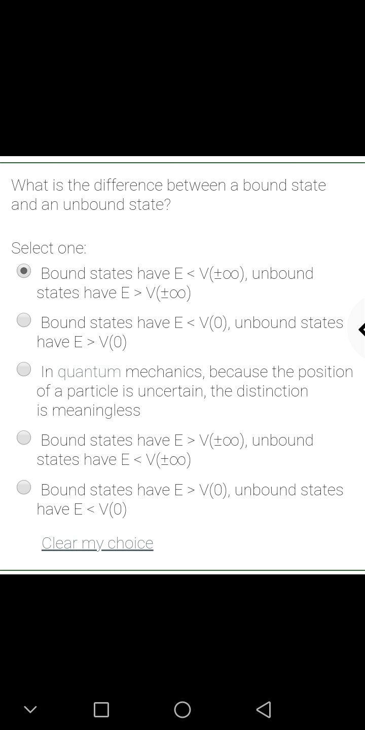 Solved What is the difference between a bound state and an | Chegg.com