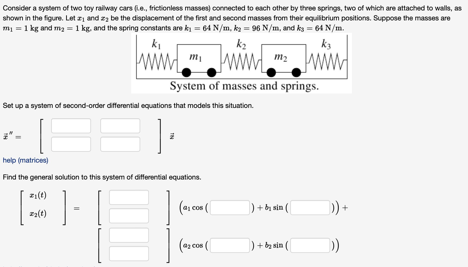 Solved Consider a system of two toy railway cars (i.e., | Chegg.com