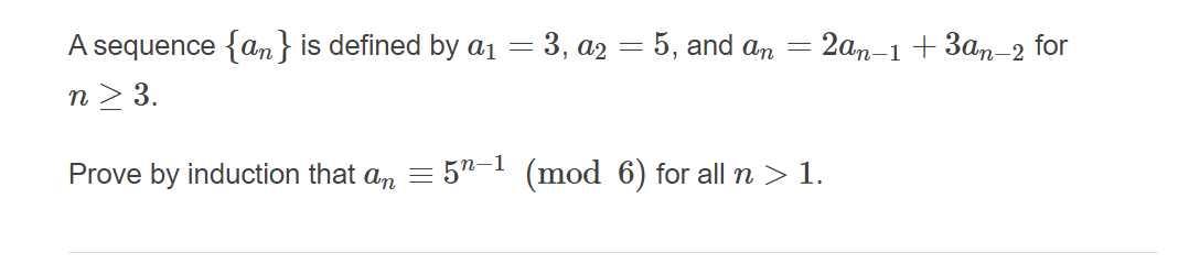 Solved = = 2an-1 + 3an-2 for A sequence {an} is defined by | Chegg.com