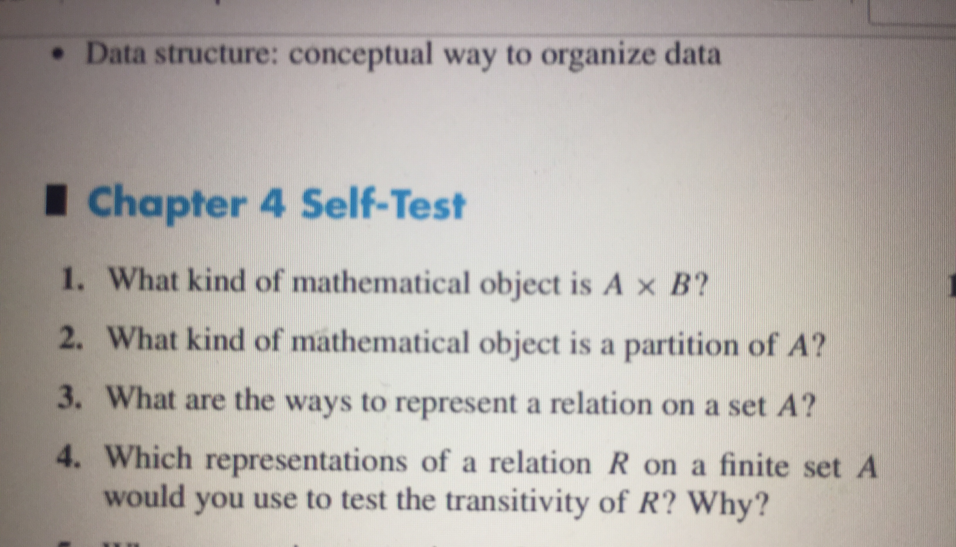 Data structure: conceptual way to organize | Chegg.com