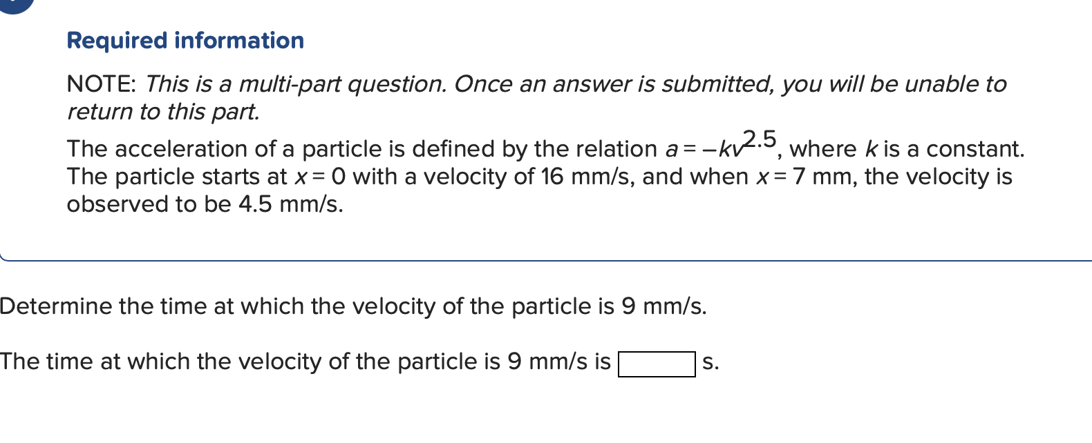 Solved Required information NOTE: This is a multi-part | Chegg.com