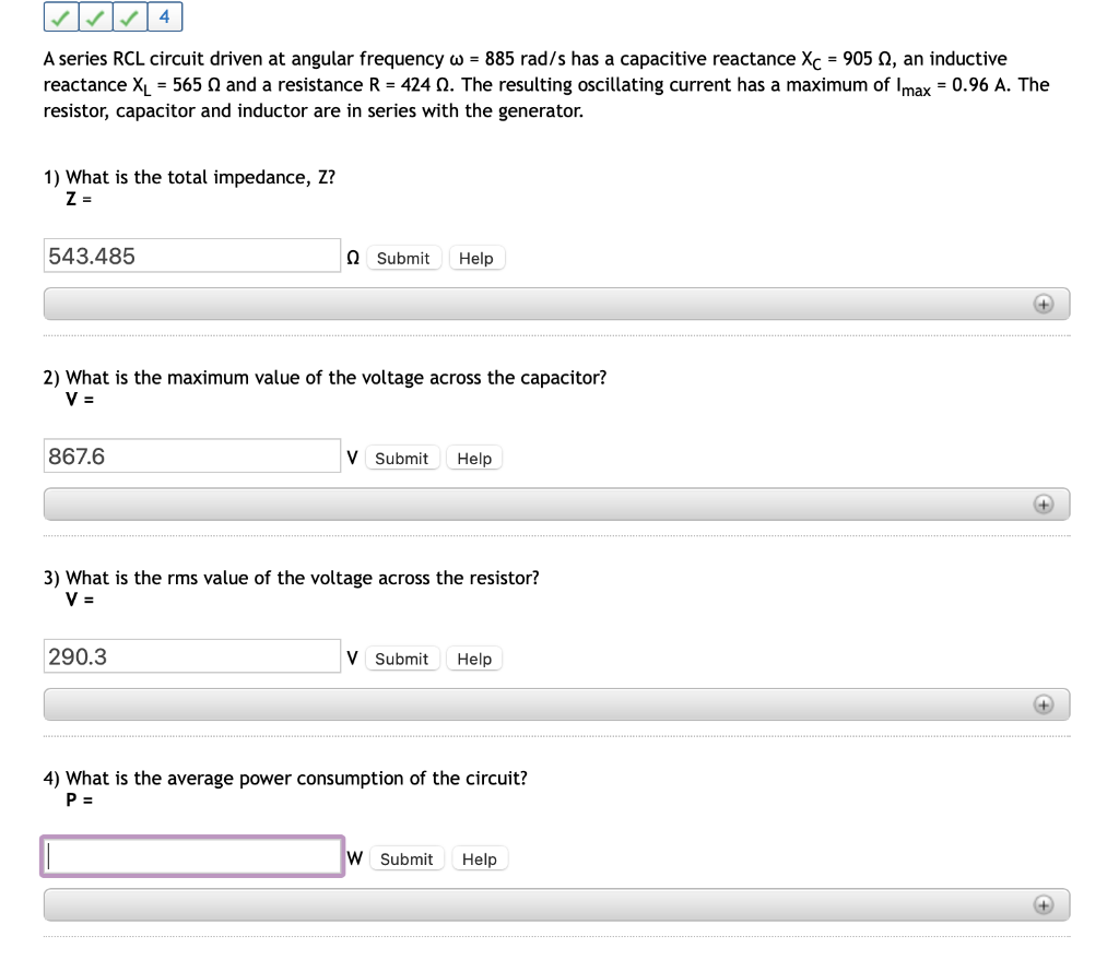 Solved A series RCL circuit driven at angular frequency | Chegg.com