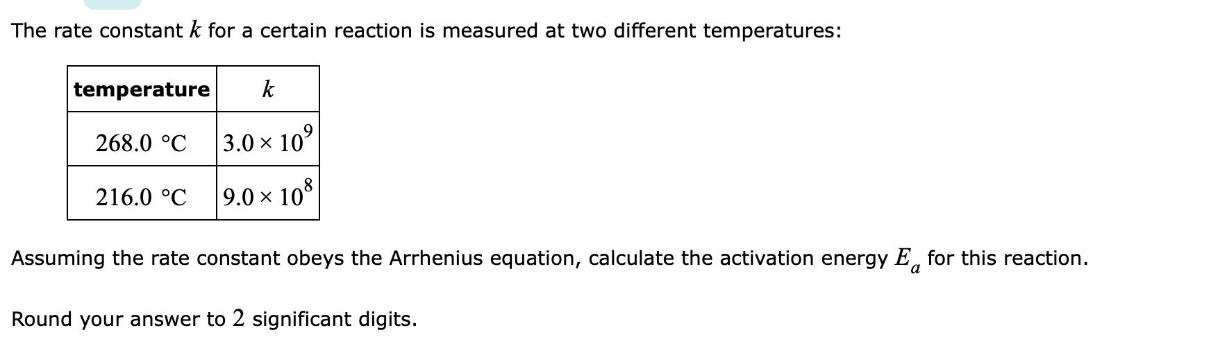 Solved The rate constant k for a certain reaction is | Chegg.com