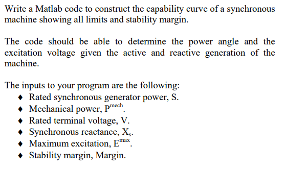Solved Write a Matlab code to construct the capability curve | Chegg.com