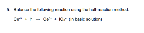Solved Balance the following reaction using the | Chegg.com