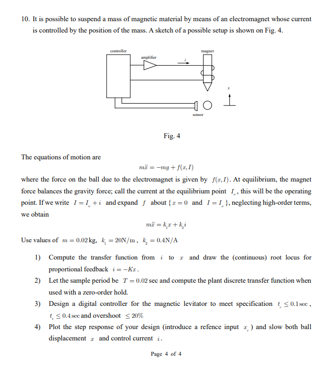 Solved It is possible to suspend a mass of magnetic material | Chegg.com