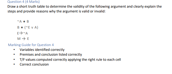 Solved Question 4 (4 Marks) Draw a short truth table to | Chegg.com