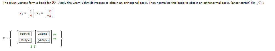 Solved Use the Gram-Schmidt Process to find an orthogonal | Chegg.com