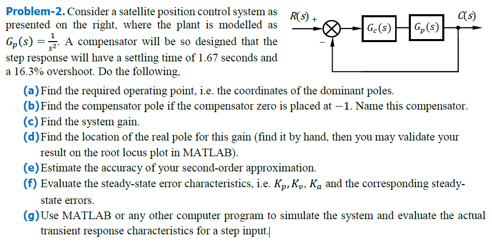 Problem-2. ﻿Consider a satellite position control | Chegg.com