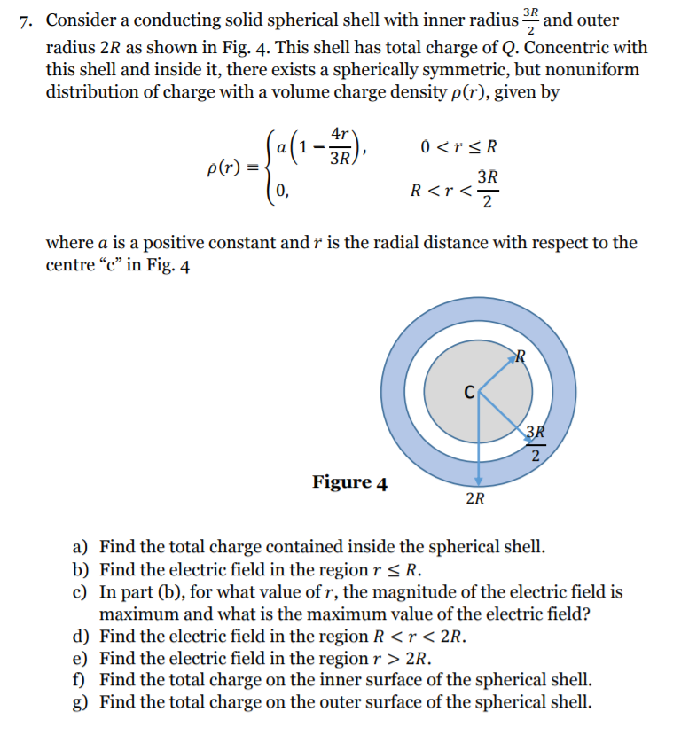 Solved 3 R Consider a conducting solid spherical shell with | Chegg.com