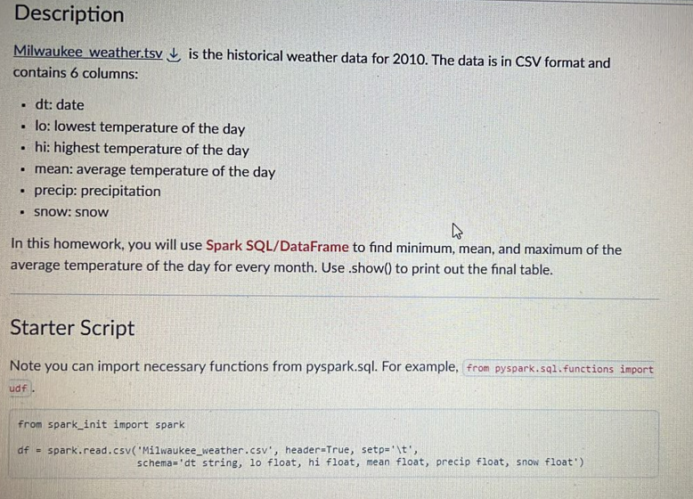 Solved Milwaukee weather.tsv ↓ is the historical weather | Chegg.com