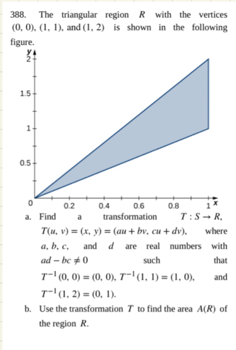 Solved 388. The triangular region R with the vertices (0, | Chegg.com