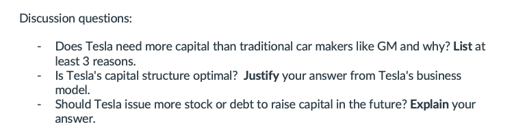 Solved Answer in relation to: Tesla's new development and | Chegg.com