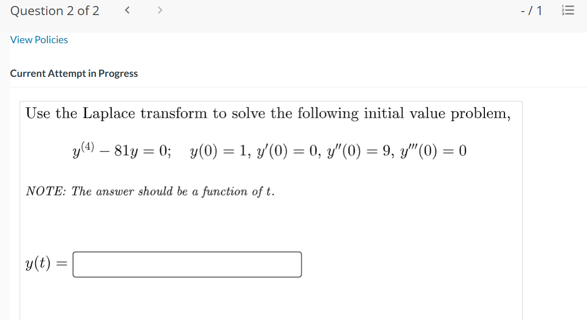 Solved Use the Laplace transform to solve the following | Chegg.com