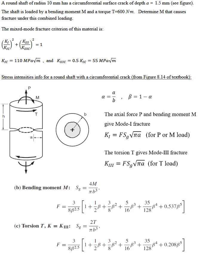 Solved A round shaft of radius 10 mm has a circumferential | Chegg.com