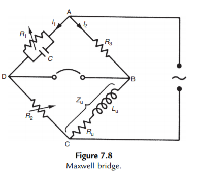 Solved Ri R3 0 Figure 7.8 Maxwell bridge. A Maxwell | Chegg.com