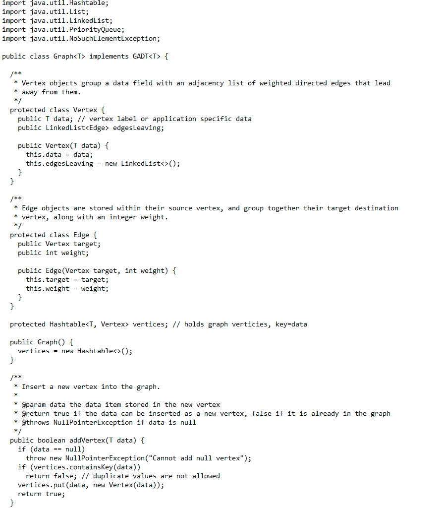 import java.util. Hashtable; import java.util.List; | Chegg.com