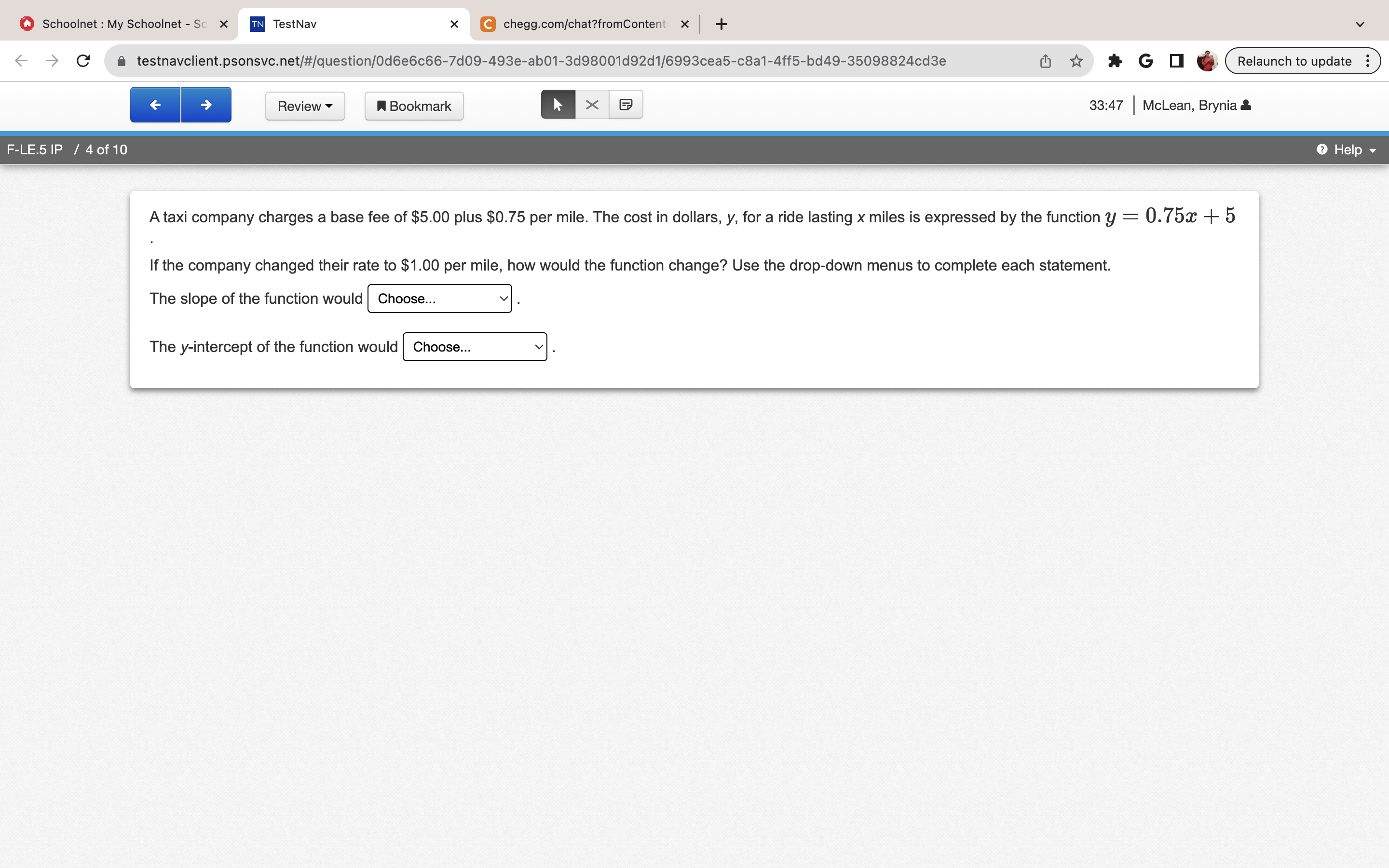 Solved A taxi company charges a base fee of $5.00 ﻿plus | Chegg.com