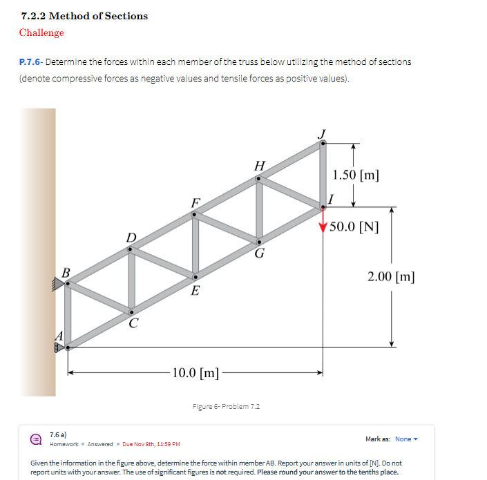 Solved (7) 7.6a)Homework * ﻿Answered - ﻿Due Nov 8th, 11-59 | Chegg.com