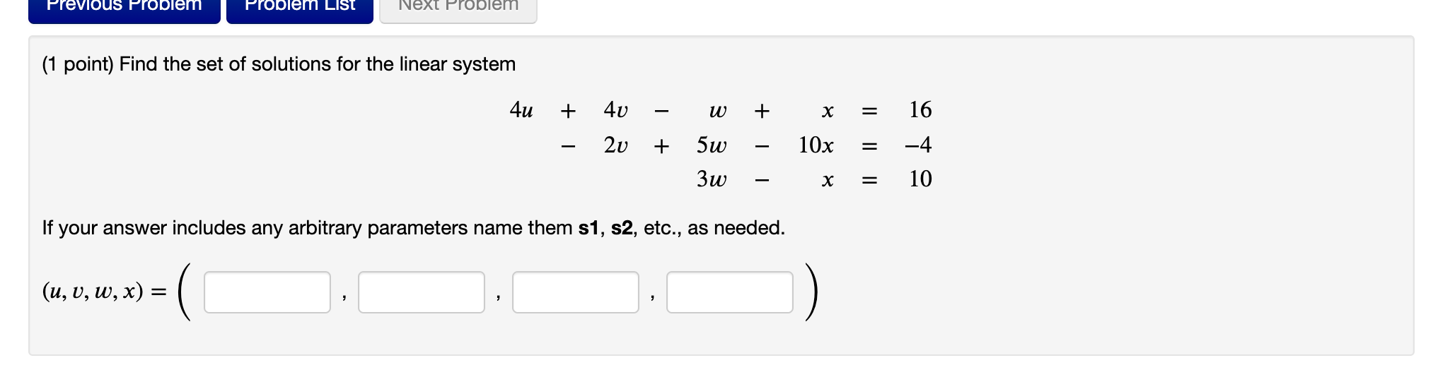 Solved Previous Problem Problem List Next Problem 1 Point 