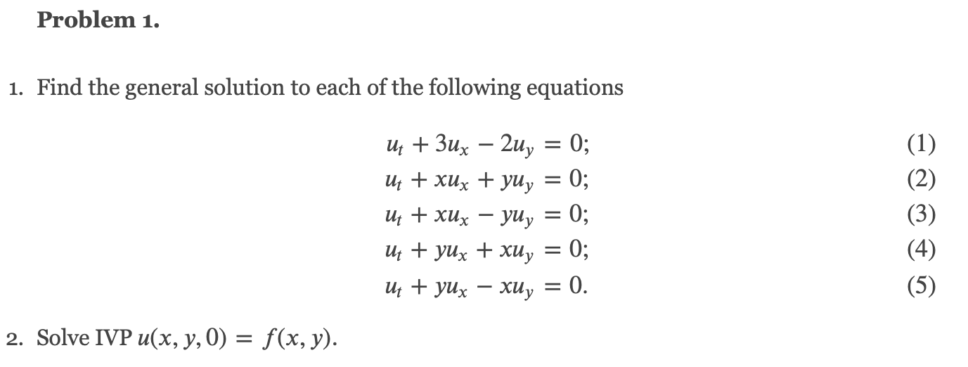 Solved Find the general solution to each of the following | Chegg.com