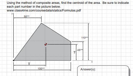 Solved Using the method of composite areas, find the | Chegg.com