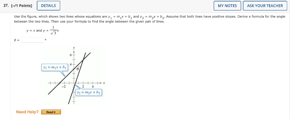 Solved Use the figure, which shows two lines whose equations | Chegg.com