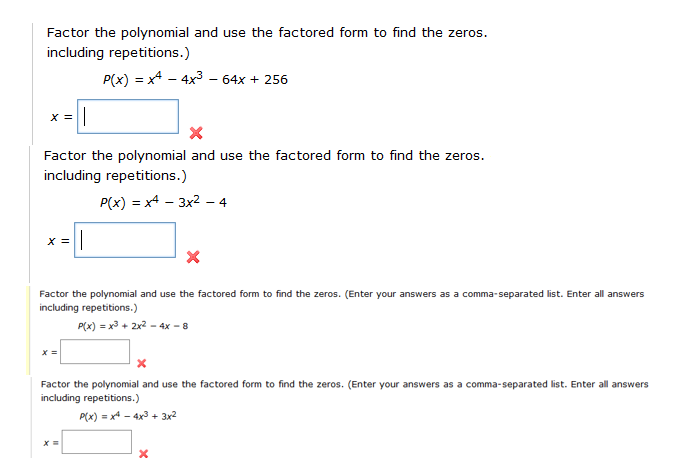 Solved Factor the polynomial and use the factored form to | Chegg.com