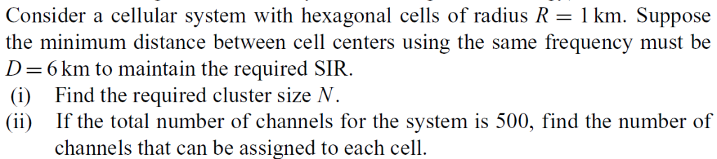 Solved Consider a cellular system with hexagonal cells of | Chegg.com