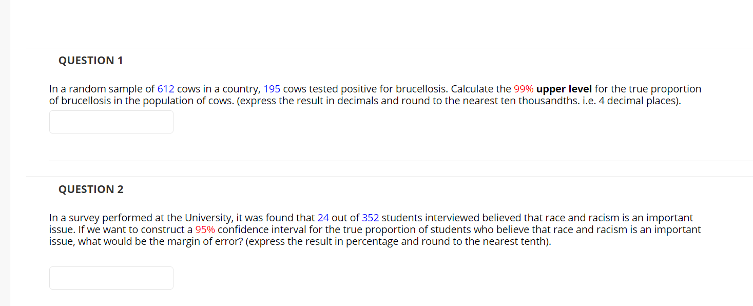 Solved QUESTION 1 In a random sample of 612 cows in a | Chegg.com
