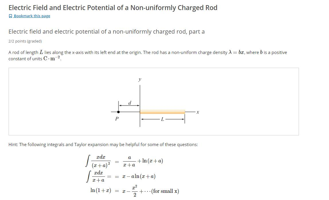 Solved Electric Field and Electric Potential of a | Chegg.com
