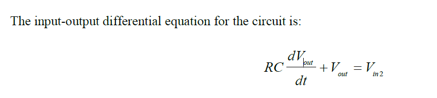 Solved The input-output differential equation for the | Chegg.com