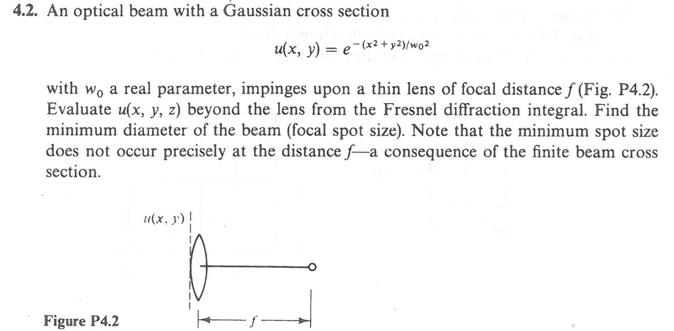 Solved u(x,y)=e-x2+y2w02with w0 ﻿a real parameter, impinges | Chegg.com