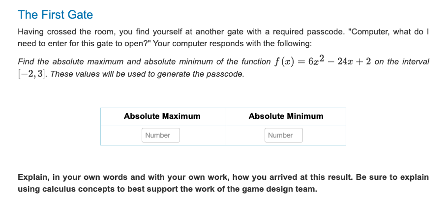 Solved The First Gate Having crossed the room, you find | Chegg.com