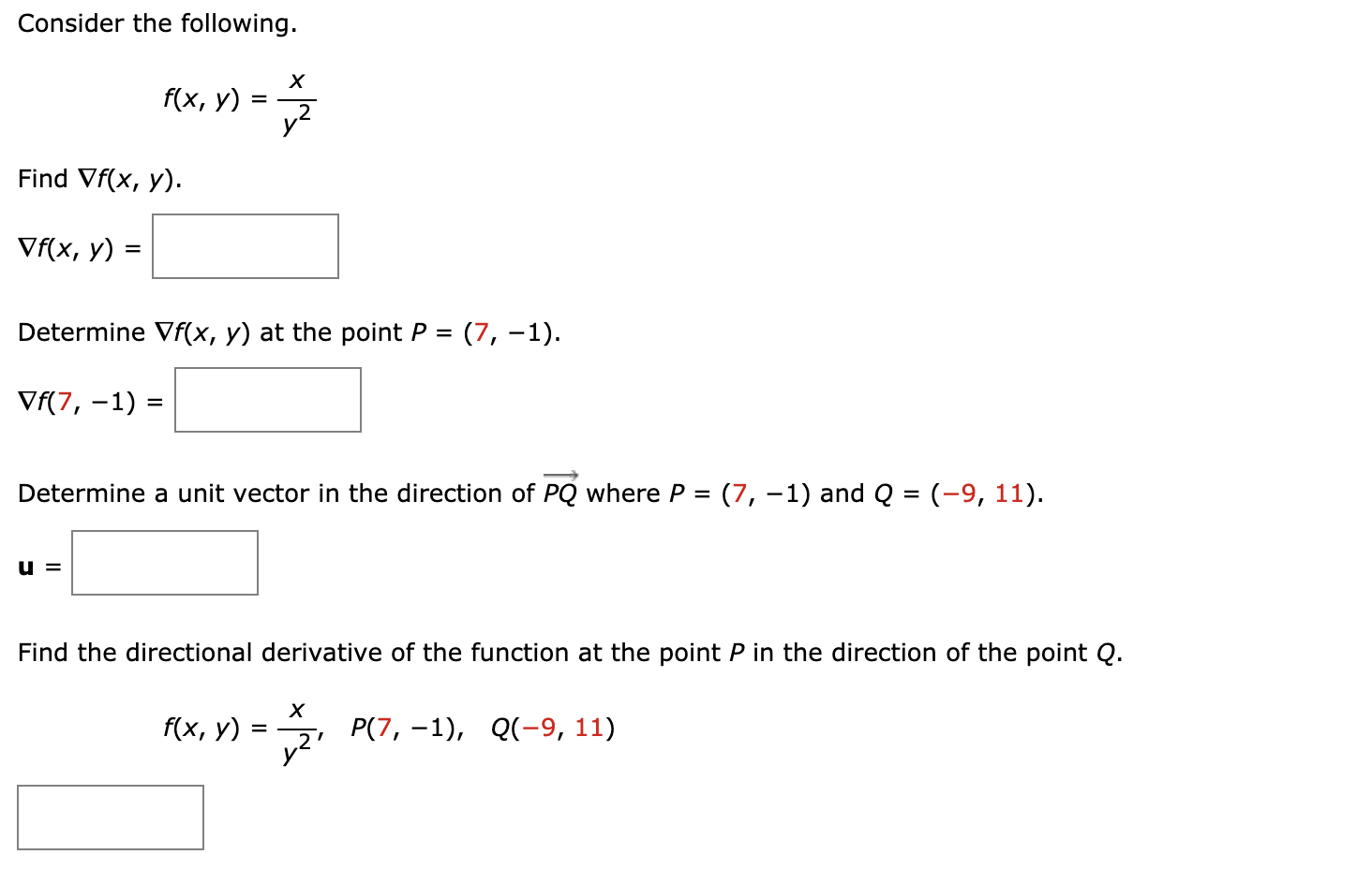 Solved Consider the following. X f(x, y) = Find Vf(x, y). | Chegg.com