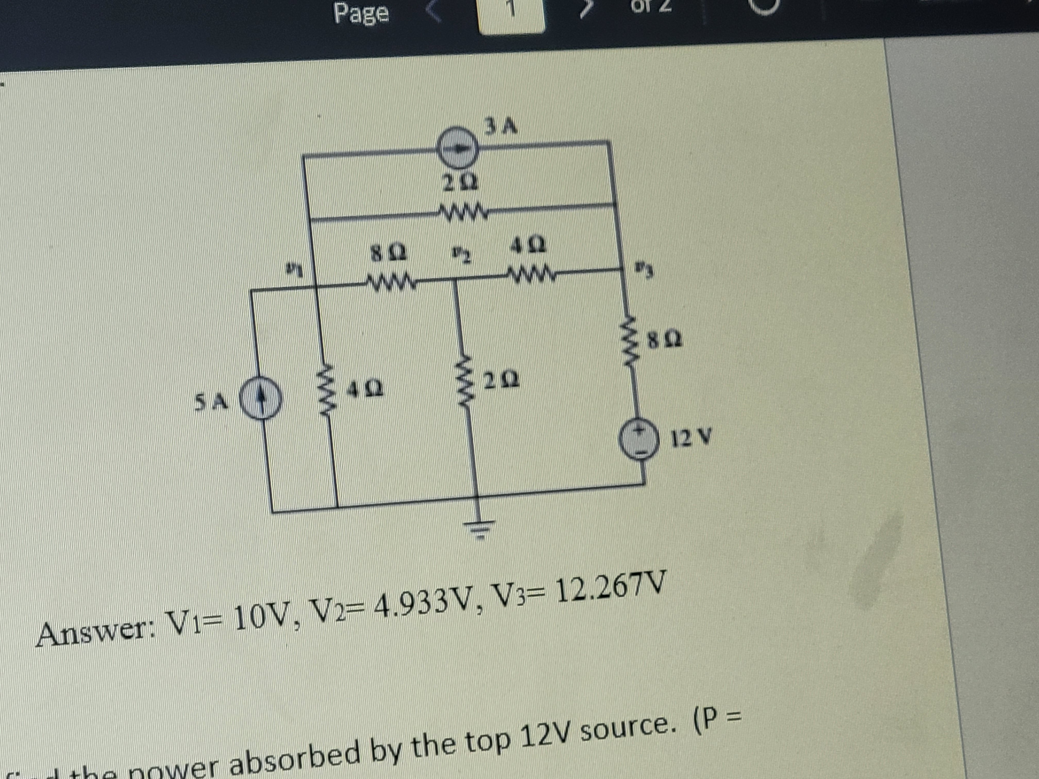 Solved Use the circuit to find the power absorbed by the 12V | Chegg.com