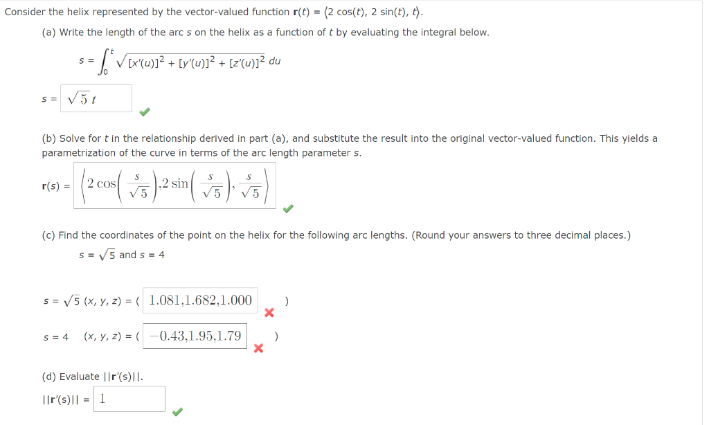 Solved Consider the helix represented by the vector-valued | Chegg.com