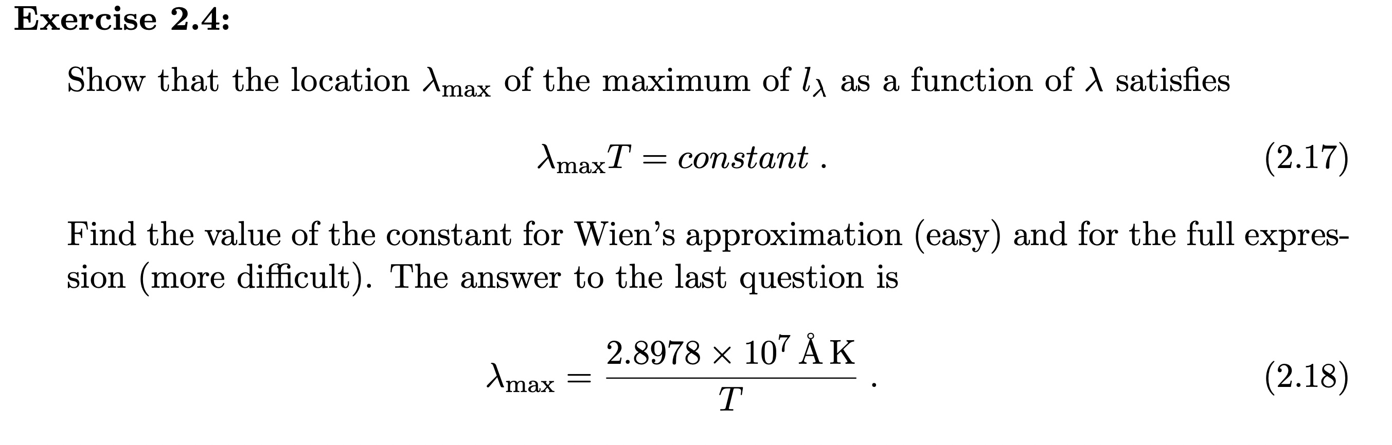 Exercise 2.4:Show that the location λmax ﻿of the | Chegg.com
