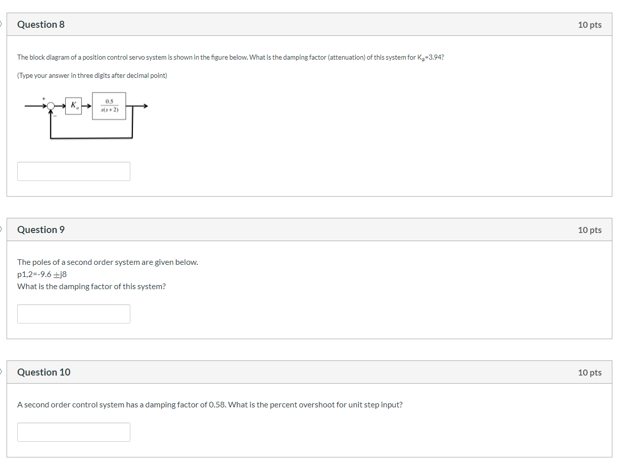 Solved Question 8 10 pts The block diagram of a position | Chegg.com