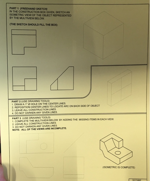 Solved PART 1 (FREEHAND SKETCH) IN THE CONSTRUCTION BOX | Chegg.com