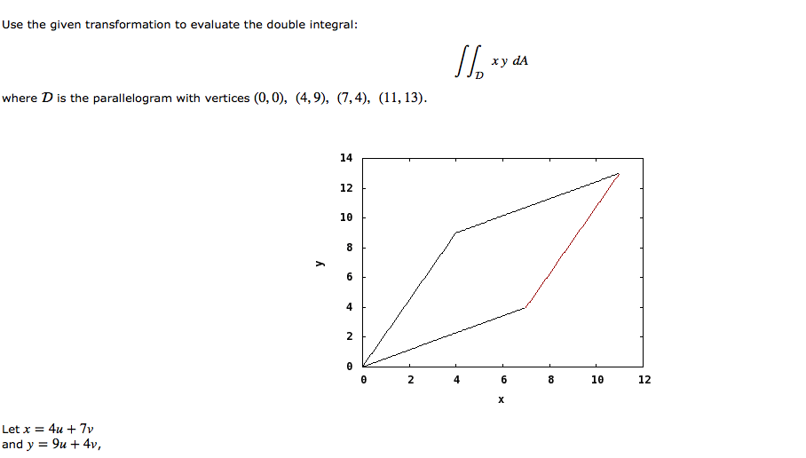 Solved Use the given transformation to evaluate the double | Chegg.com