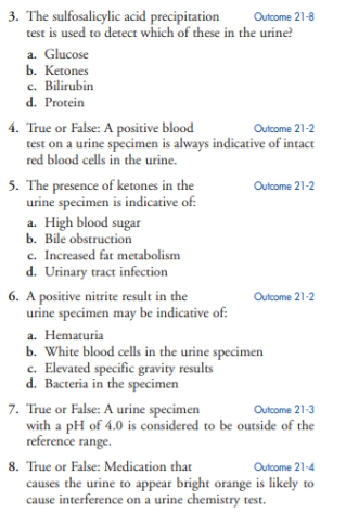 Solved The sulfosalicylic acid precipitationOutcome 21-8test | Chegg.com