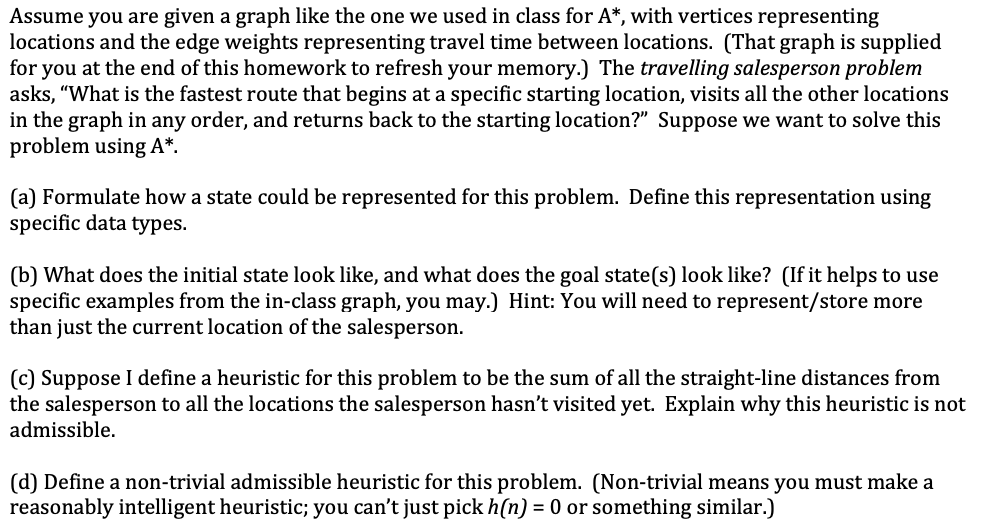 Solved Assume you are given a graph like the one we used in | Chegg.com